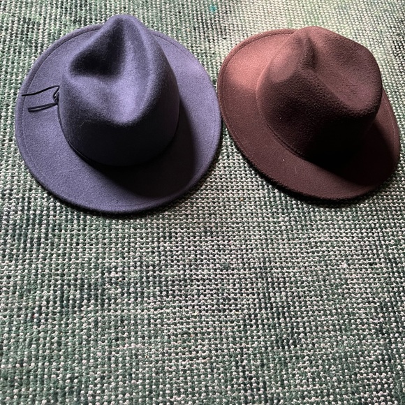 Accessories | Lot Of 2 Kids Wide Brim Fedora Hats Chocolate Brown And ...